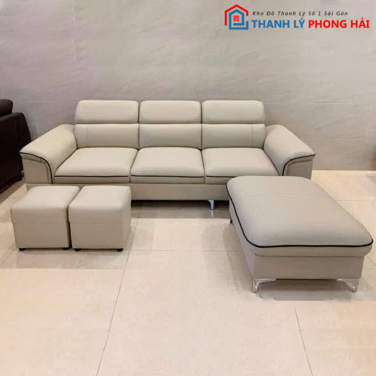 Thanh Lý Bộ Sofa Cong Vải Nhung Mới 99% - Thanh Lý Phong Hải