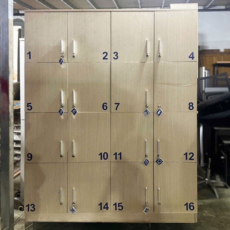Tủ Locker 1m4 Gỗ MDF Gồm 16 Ô Cũ - Thanh Lý Phong Hải